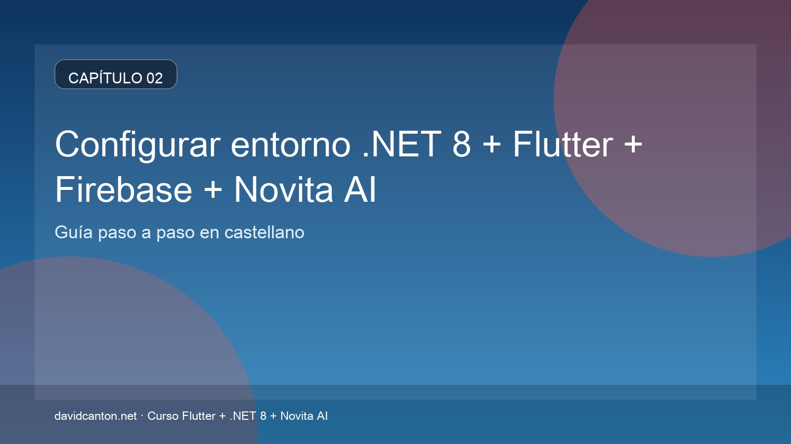 Configurar entorno .NET 8, Flutter, Firebase y Novita AI guía